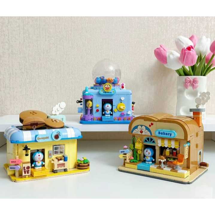 Jual BALODY Doraemon Bakery Shop Prop House Burn Gongs Building Blocks ...