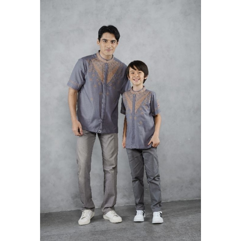 Jual AL-ACHWAN OSAMA GREY MIX BROWN CARAMEL BAJU KOKO COUPLE AYAH ...