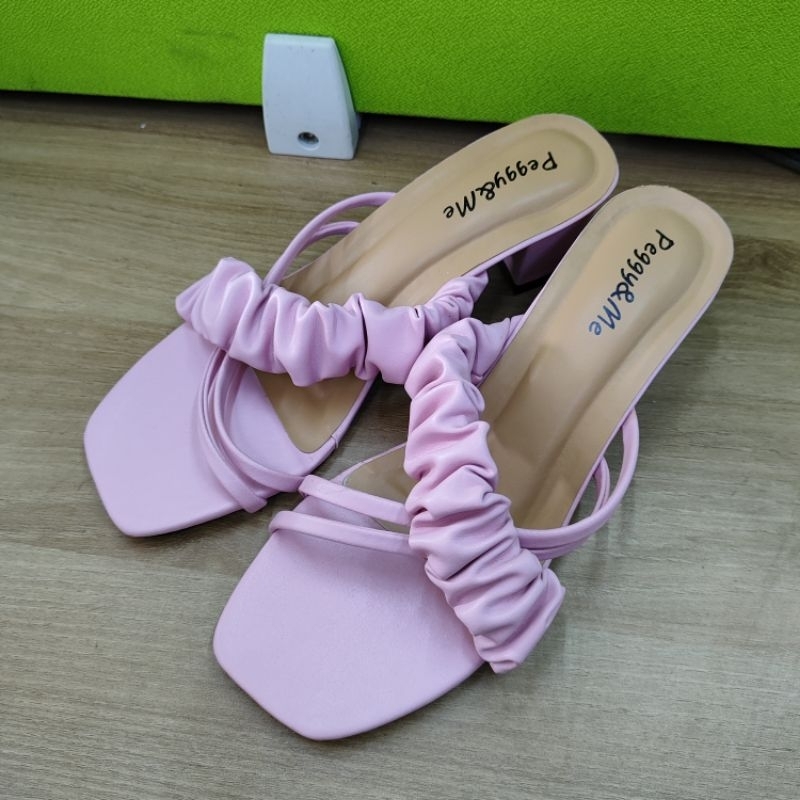 Jual SANDAL SENDAL WANITA HAK TINGGI SENDAL KERJA WARNA PINK | Shopee ...