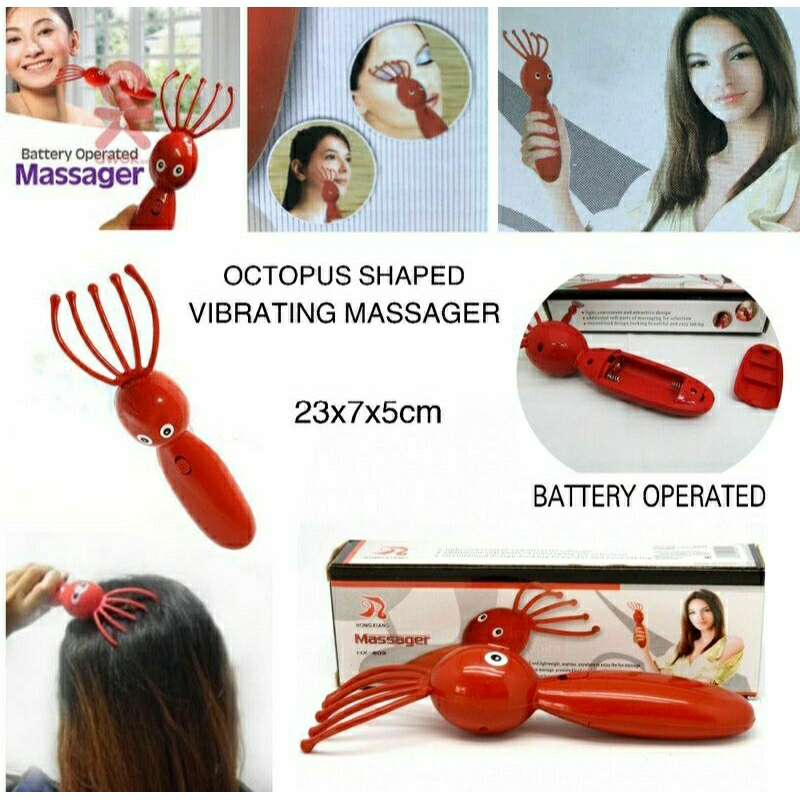 Jual Mini Head Massager Electric Octopus Face Eye Care Five Head Scalp ...