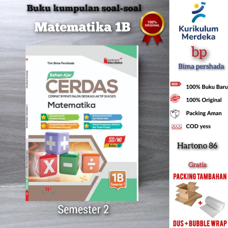 Jual Buku kumpulan soal-soal CERDAS Matematika SD/MI Kelas 1 semester 2 ... Jual Buku kumpulan soal-soal CERDAS Matematika SD/MI Kelas 1 semester 2 ...