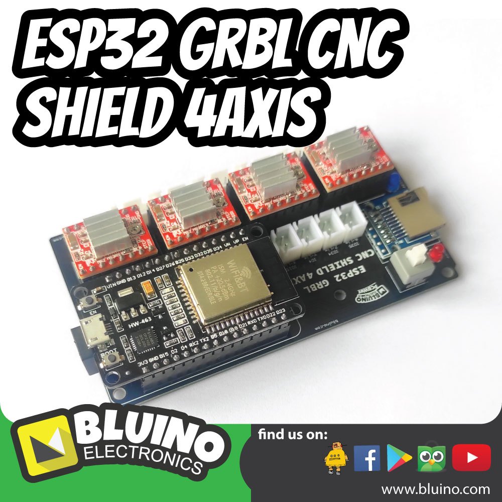 Jual Esp32 Grbl Cnc Shield Wifi 4 Axis Microsd Drawing Engraver Arm