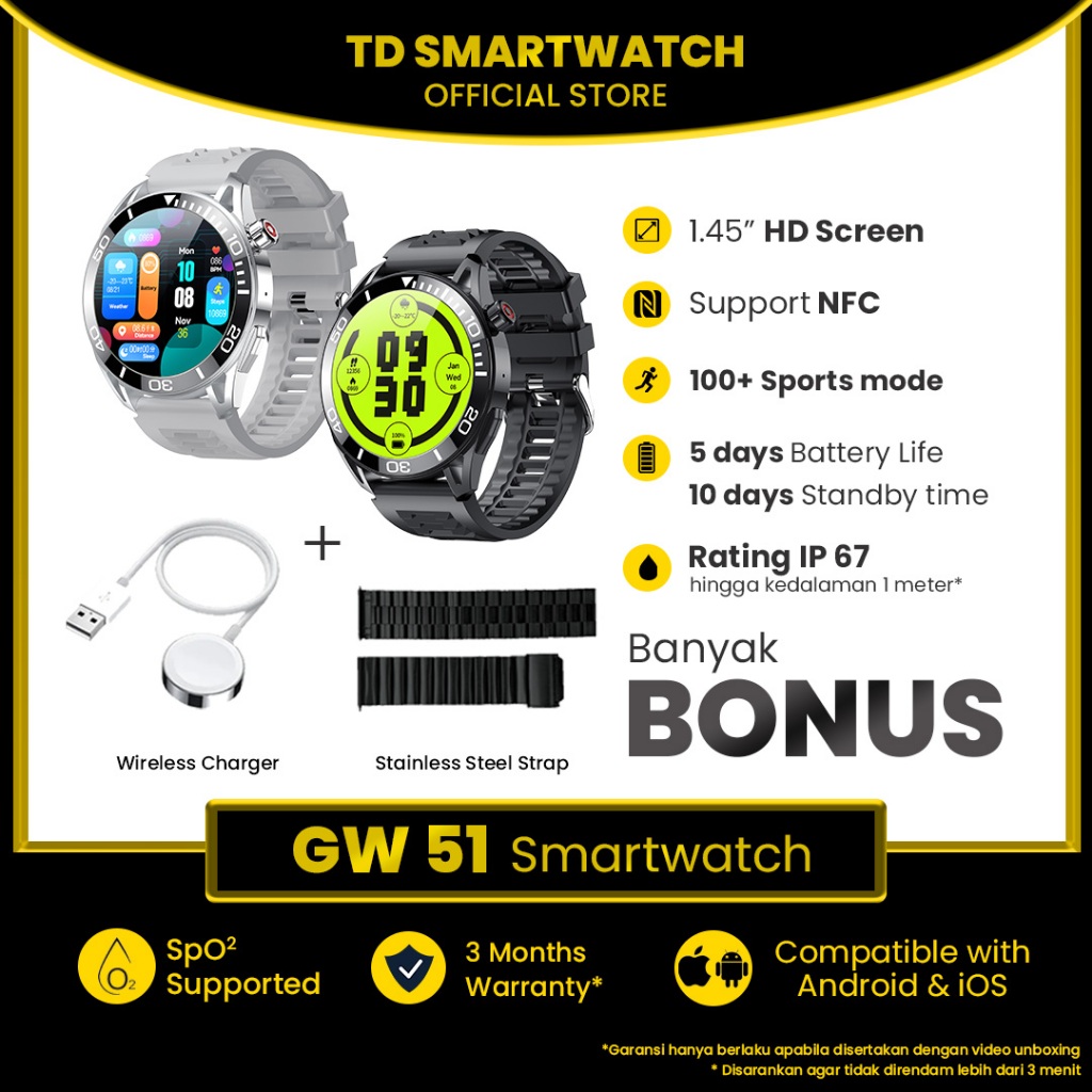 Jual Smartwatch GW51 series Jam Tangan Pintar AMOLED iOS/Android ...