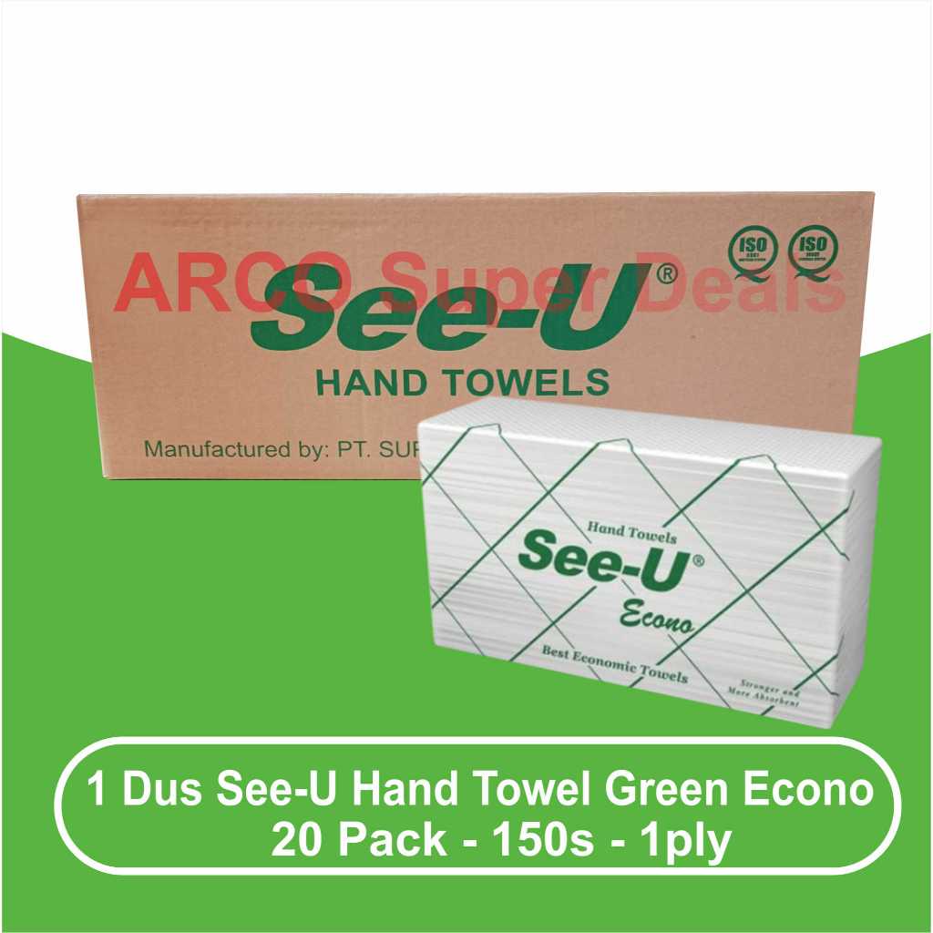 Jual 1 DUS See-U Tissue Hand Towel Multifold Green Econo 150 Sheets 1 ...