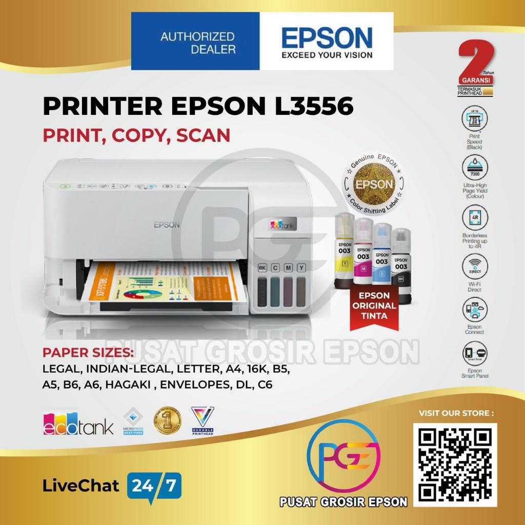 Jual Epson EcoTank L3556 L-3556 L 3556 GARANSI RESMI | Shopee Indonesia