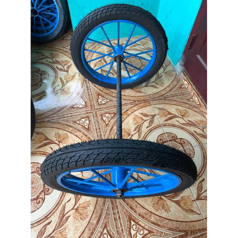 Jual Roda Gerobak Ring 17 Satu Pasang Dan As | Shopee Indonesia