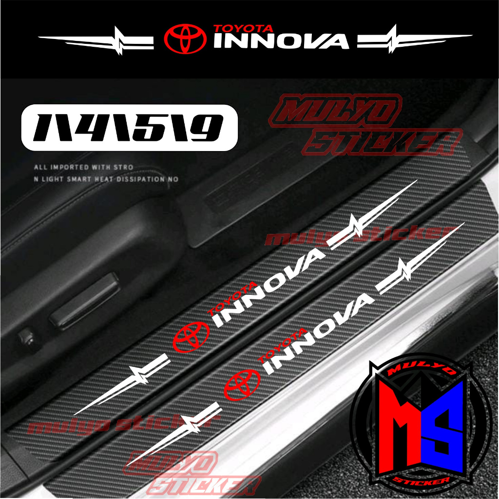 Jual stiker karbon 3d mobil toyota innova sticker pelindung pijakan ...