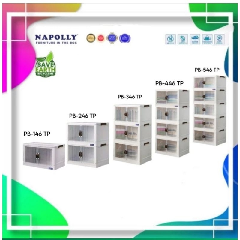 Jual Napolly Lemari Plastik Rak 4 Susun Polibox PB-446 TP Box ...