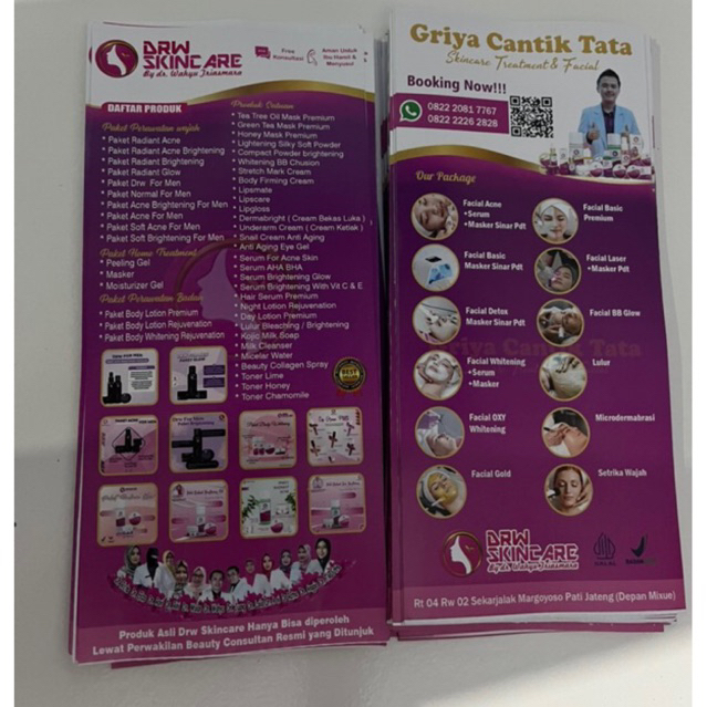 Jual Brosur / brosur usaha / brosur drw skincare / Design Custom Free Design | Shopee Indonesia