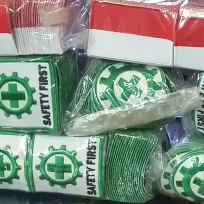 Jual Bordir Logo Emblem K3 Safety First, Bendera Merah Putih (2 PCS ) | Shopee Indonesia