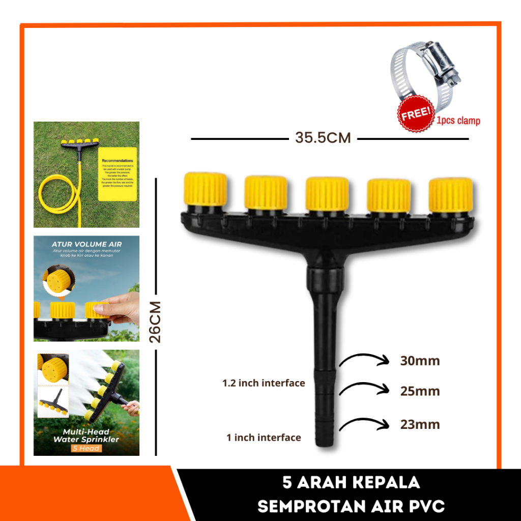 Jual Semprotan Air PVC 5 Posisi Kepala Semprot Penyemprot Garden Water ...