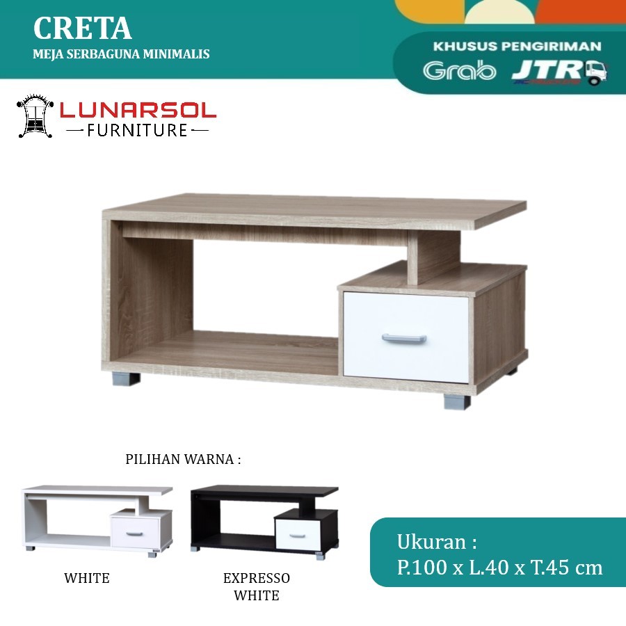 Jual Meja Tamu/ Meja Sofa Minimalis Modern Serbaguna Lunarsol CRETA ...