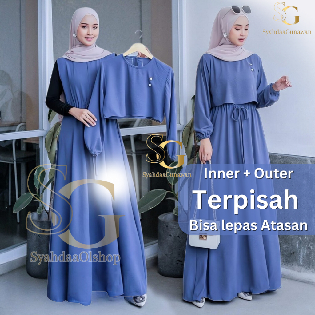 Jual OUTER TERPISAH / Bisa Dilepas Atasan gamis terbaru NAFISA Dress ...