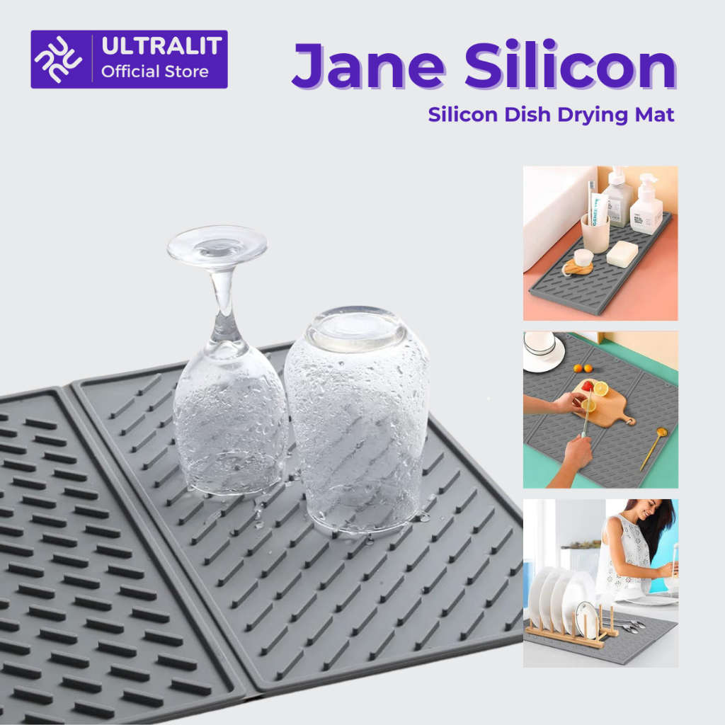 Jual ULTRALIT Jane Silicon Dish Drying Mat XL Foldable MultiPurpose ...