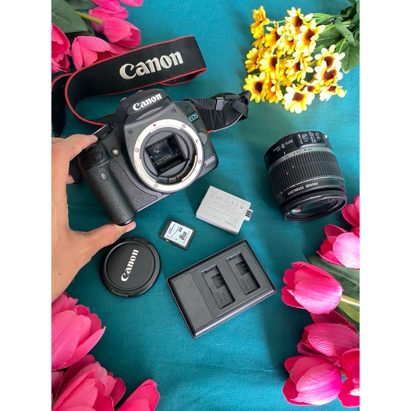 Jual Camera DSLR Canon 500D With Lensa Kit 18-55mm (Vignet) | Shopee ...