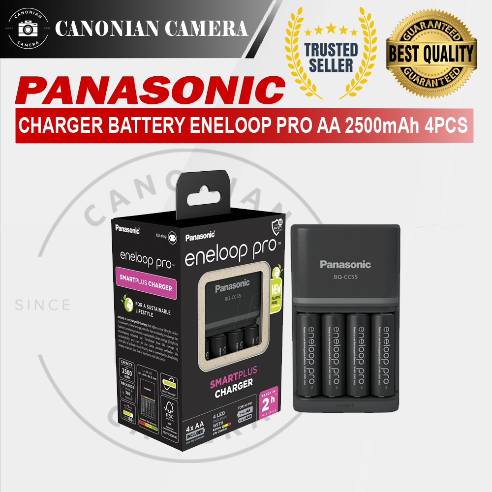 Jual Panasonic Charger Smart Plus Battery Eneloop Pro AA 2500mAh Isi 4 ...