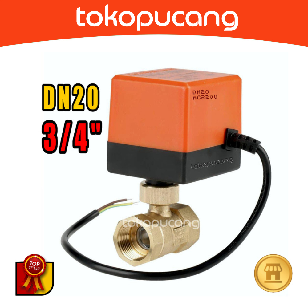 Jual Stop Kran Electric 3/4" DN20 Motorized Ball Valve 3/4 inch AC 220V | Shopee Indonesia