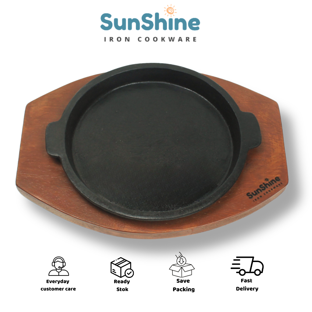 Jual SUNSHINE Hot Plate Steak / Piring Steak Bulat Telinga 22 cm ...