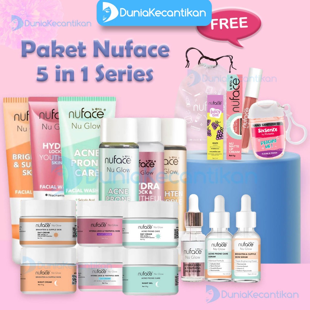 Jual Nuface Skincare Fuji Nu Glow 5in1 Series Paket Nuface Brightening ...