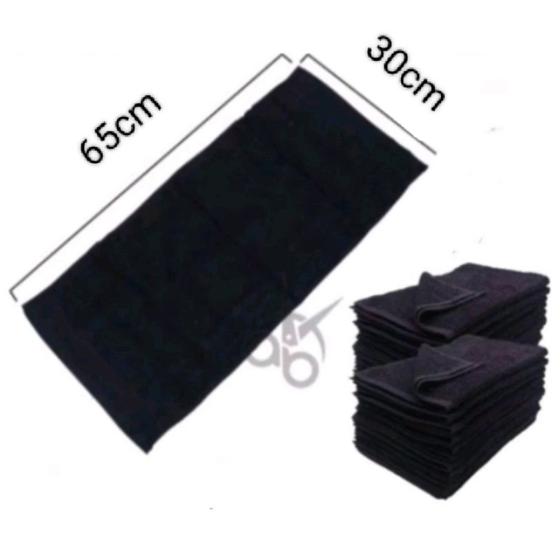Jual Handuk salon hitam / Anduk barber shop hitam / Handuk hitam cukur ...