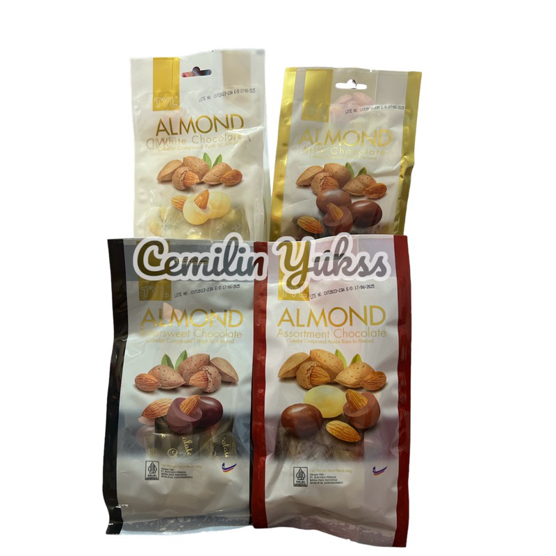 Jual TYL Almond Chocolate 100g TYL Coklat TYL Almond Bitter Sweet ...