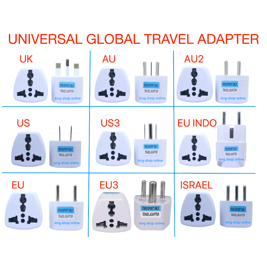 Jual Travel adaptor Colokan 3 Pin Kaki Power Plug Adapter Converter EU US AU UK AFRIKA ISRAEL ...