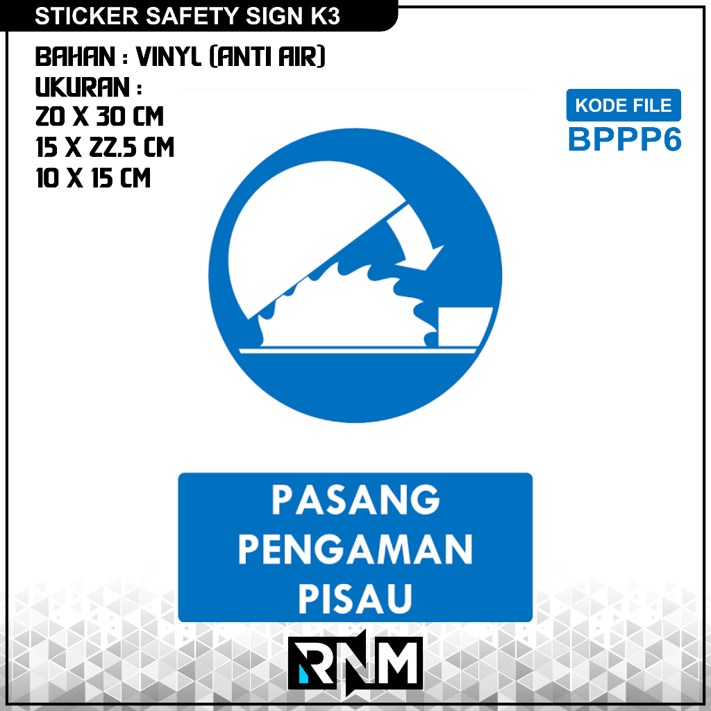 Jual STICKER SAFETY SIGN RAMBU K3 PASANG PENGAMAN PISAU | Shopee Indonesia