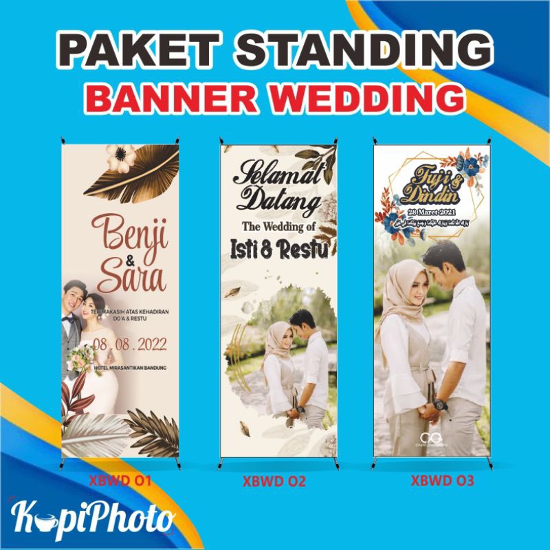 Jual Cetak paket spanduk x banner / y banner + tiang wedding / nikahan ...