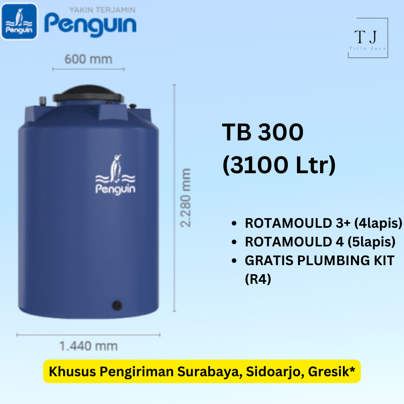 Jual TANDON AIR PENGUIN TB 300 3100 Liter Toren Air Tangki Air Water Tank | Shopee Indonesia
