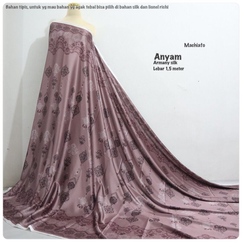 Jual Kain arnami silk brown | kain silk | armany silk | motif batik ...