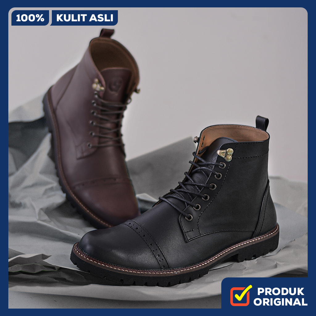 Jual ARPEGIO BLACK ORIGINAL x REYL MAN Sepatu Safety Boots Hitam Kulit ...