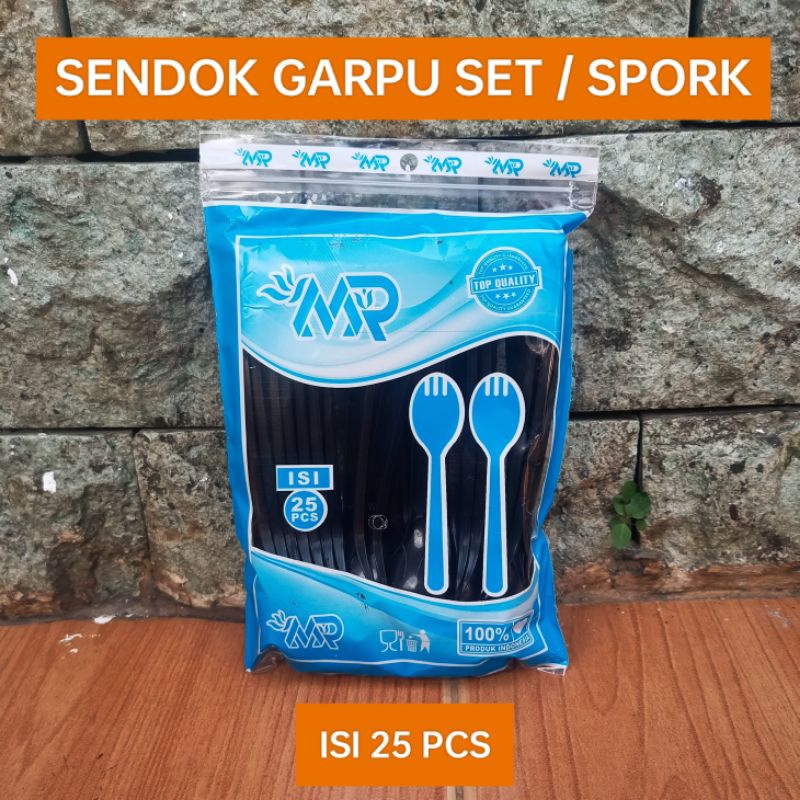 Jual SENDOK MODEL GARPU 2 in 1 / SPORK ISI 25 PCS | Shopee Indonesia