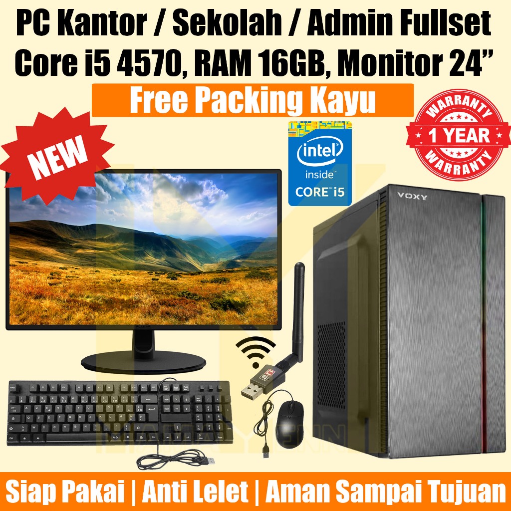 Jual PC Rakitan Kantor Core i5 4570 RAM 16GB SSD HDD / Paket Komputer Gen 4 Office/Admin/Sekolah ...