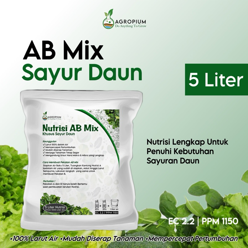 Jual Ab mix sayur daun 5 liter pekatan padat untuk 1000 liter air - AB ...