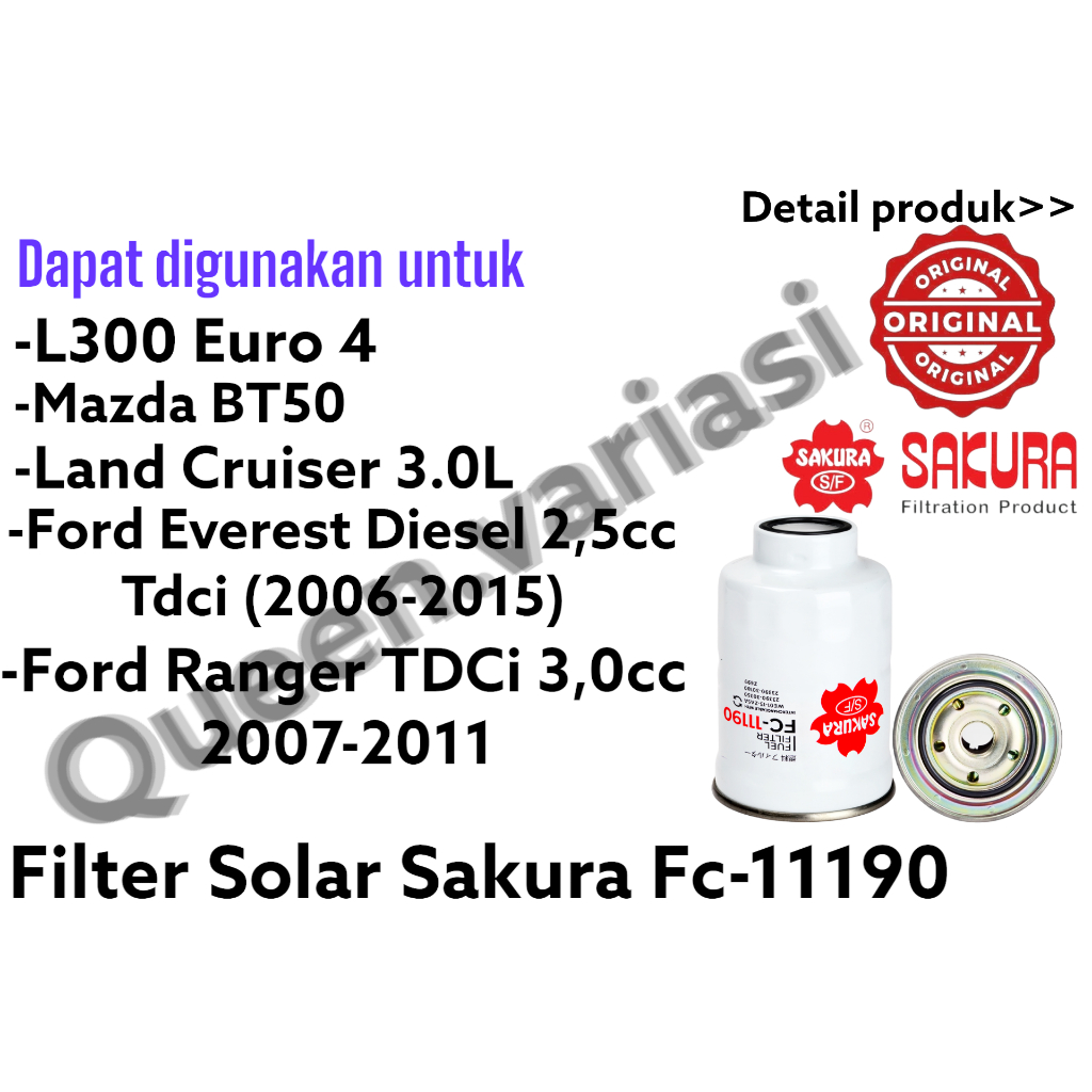 Jual FILTER SOLAR L300 EURO 4 / MAZDA BT50 / LAND CRUISER 3.0L SAKURA ...