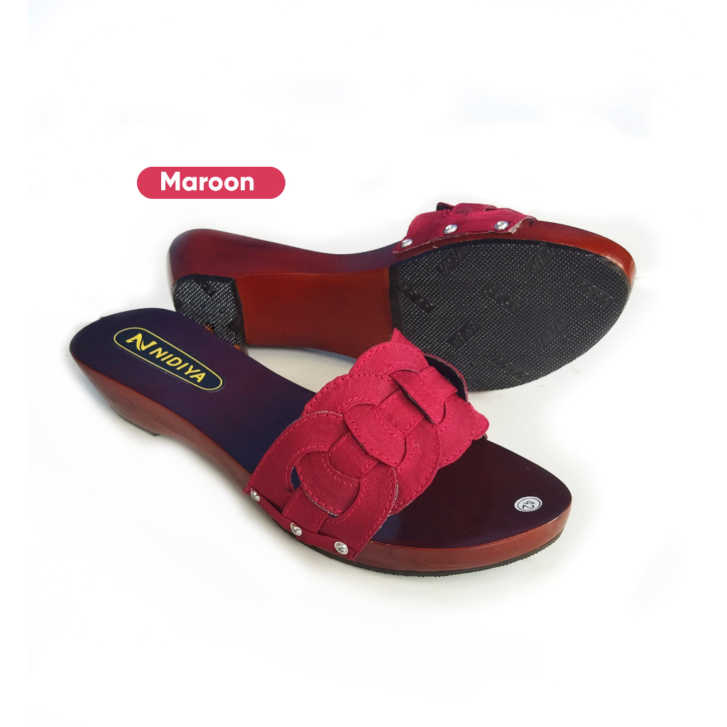 Jual Sandal kayu wanita cantik | kelom geulis teplek 3cm original ...