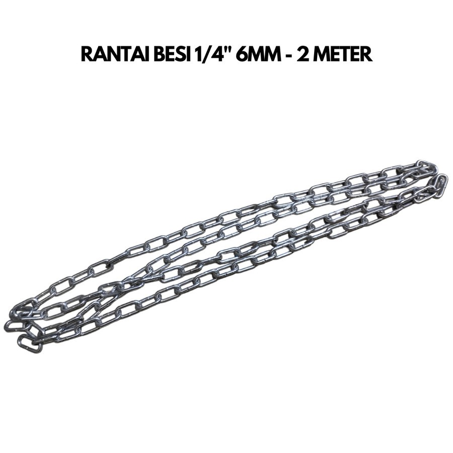 Jual KLP-2 METER Rantai Besi Galvanis 6mm Rantai Kapal Gembok Pagar 1/4 ...