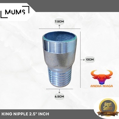 Jual AN-King Nipple 2 1/2 Inch Nepel Selang Galvanis Sambungan Pipa Npt ...