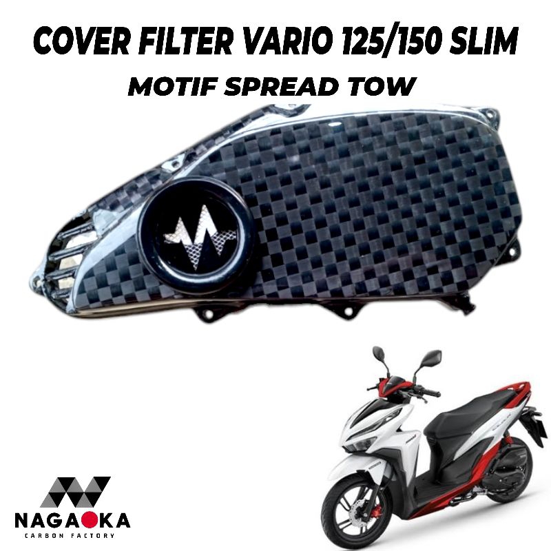 Jual COVER FILTER VARIO 125 150 SLIM TIPIS PLUS VELO CNC TUTUP SARINGAN ...