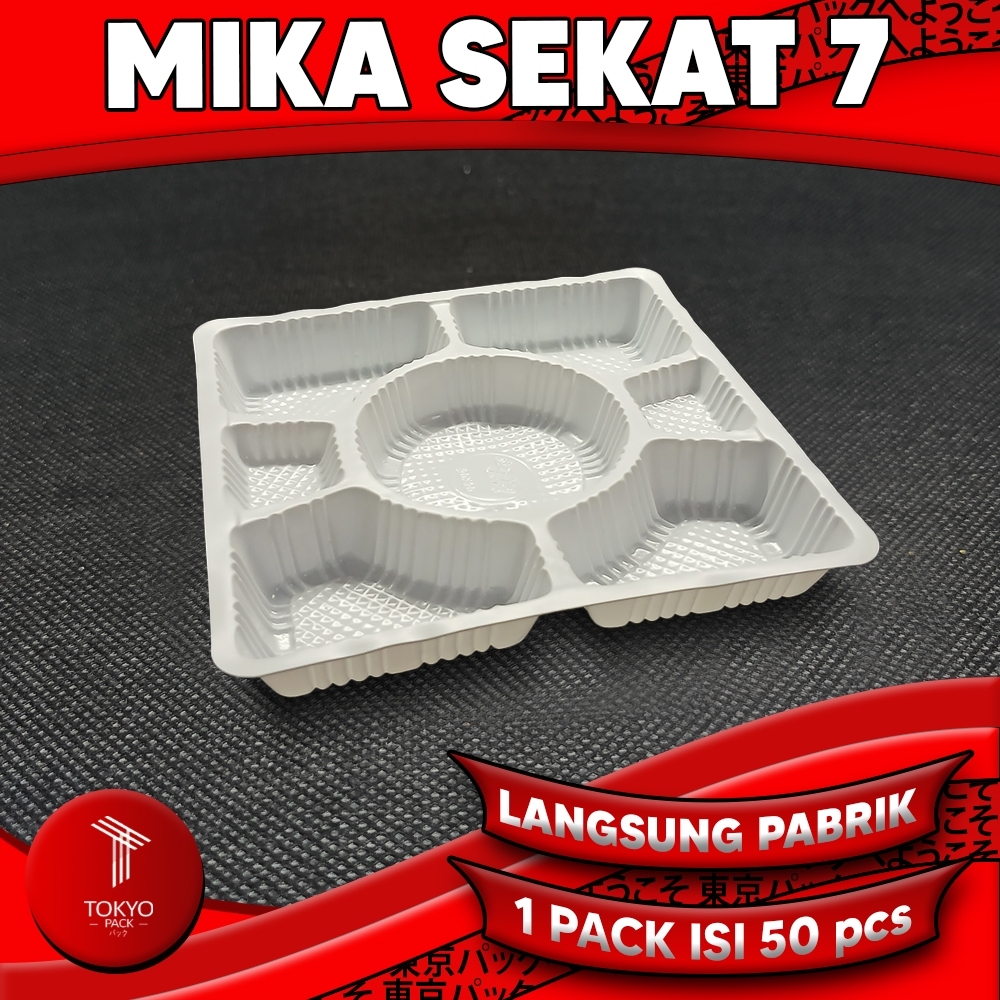 Jual Mika Sekat 7 Alas Dalaman Dus Nasi Box Uk. 20x20 Putih susu Isi ...