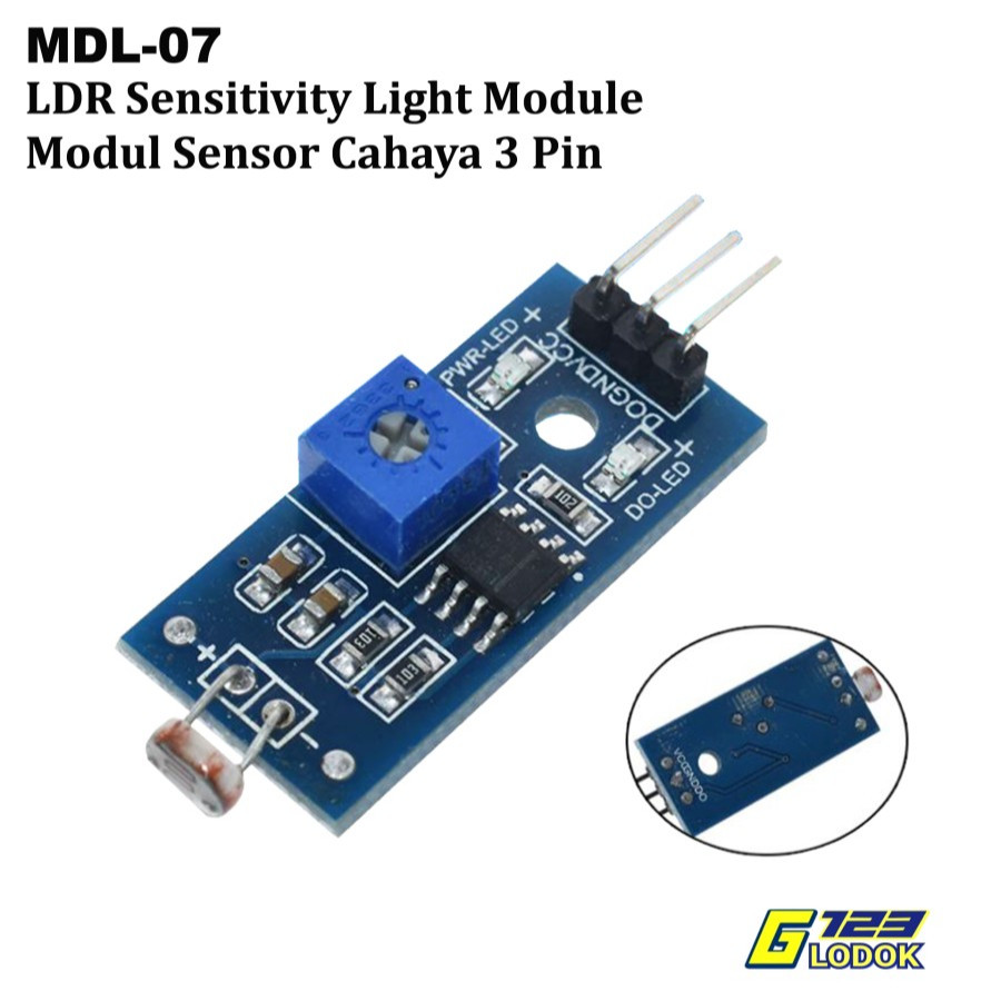 Jual MDL-07 Light Sensor Cahaya LDR Module Photoresistor Photosensitive ...