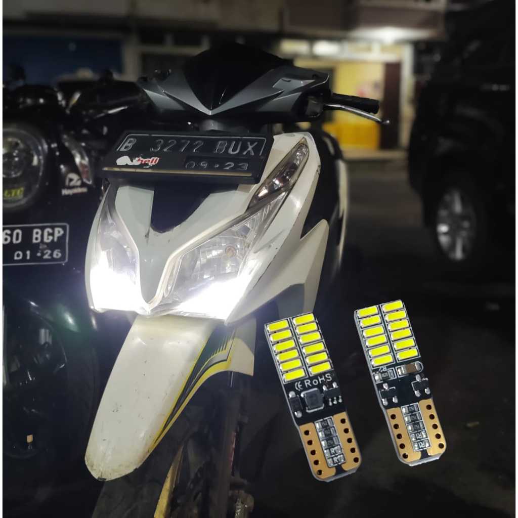 Jual T10 W5W LED LAMPU SENJA MOTOR MOBIL - CHIP 4014 CANBUS 24 MATA 12V ...