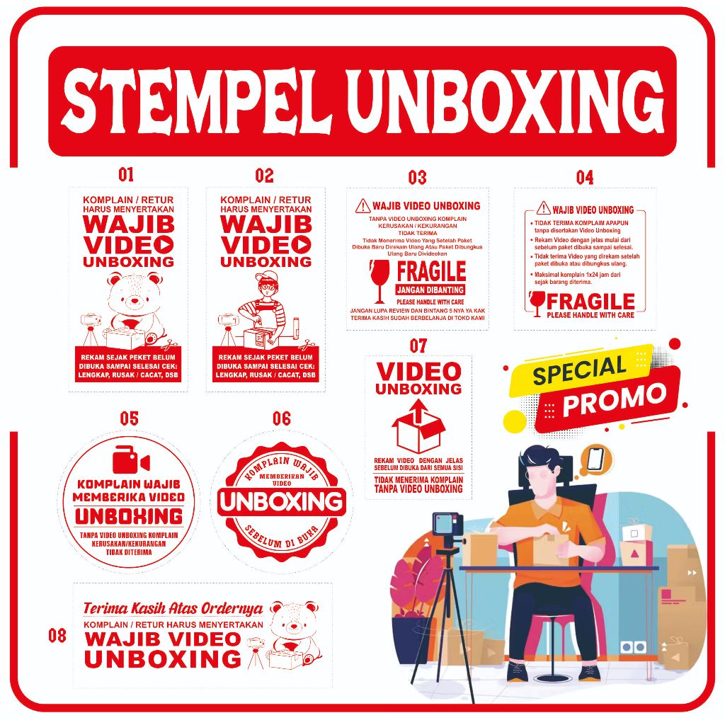 Jual STEMPEL UNBOXING PAKET|STEMPEL FRAGILE ONLINE SHOP|STEMPEL ...