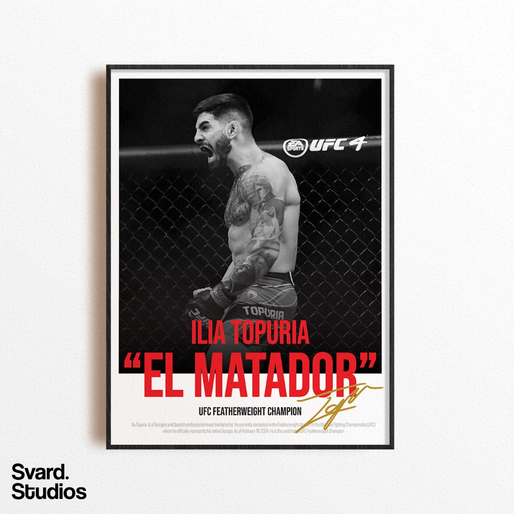 Jual Poster Ilia Topuria "El Matador" - Frameblock | Shopee Indonesia