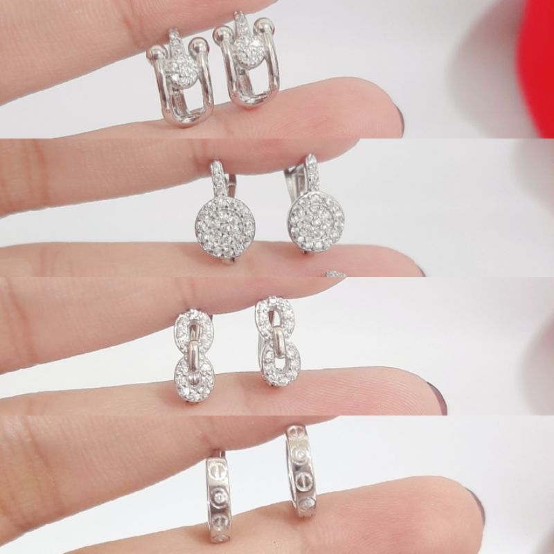 Jual Anting Jepit New Perak Asli 925 Lapis Mas Putih | Shopee Indonesia