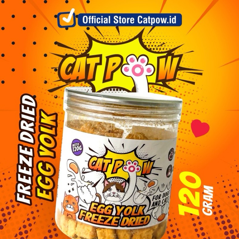 Jual CATPOW Freeze Dried Pet Snack for Cats Dogs 100g Egg Yolk/Kuning ...