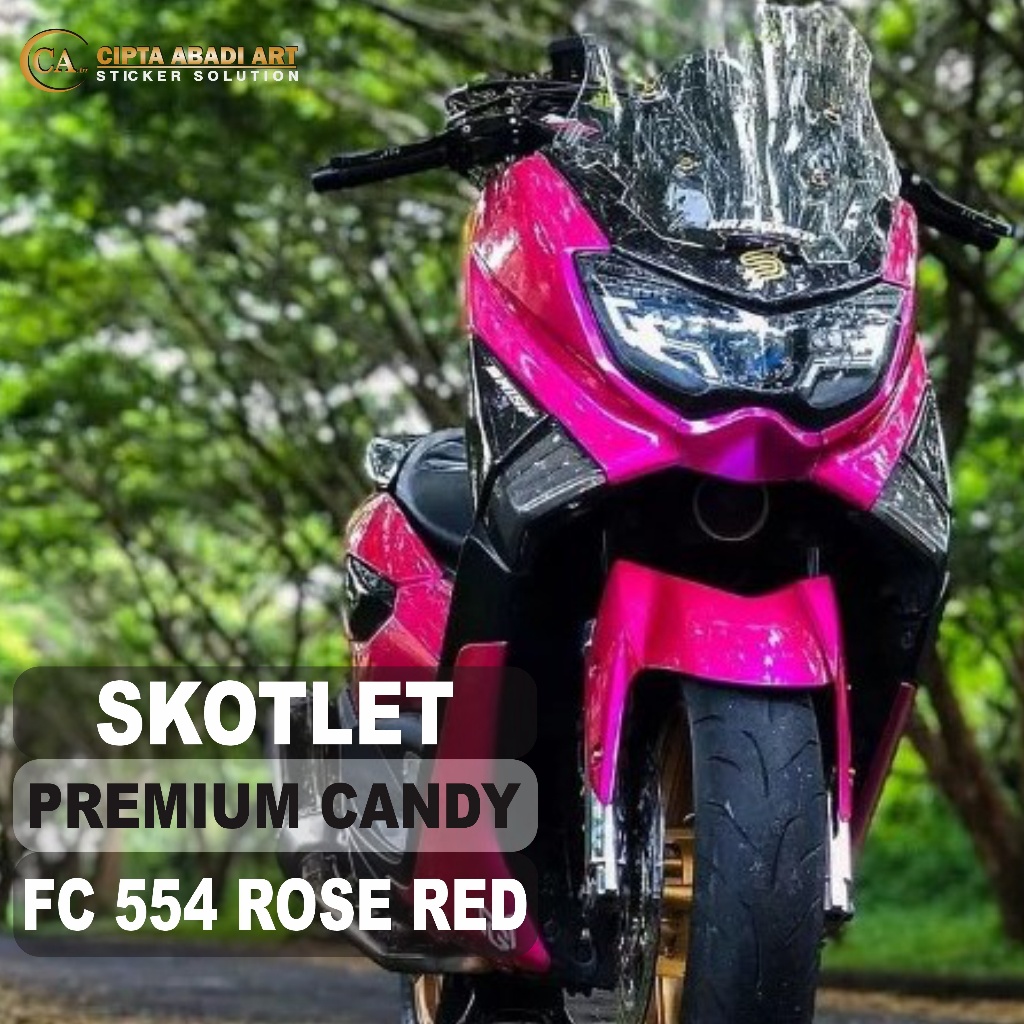 Jual Stiker Skotlet Motor FC 554 ROSE RED Sticker Premium Pink Candy ...