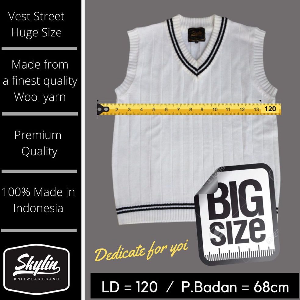 Jual Vest Huge size 9125kg Rompi Big Size LD12 LD13 14cm Ukuran Jumbo ...