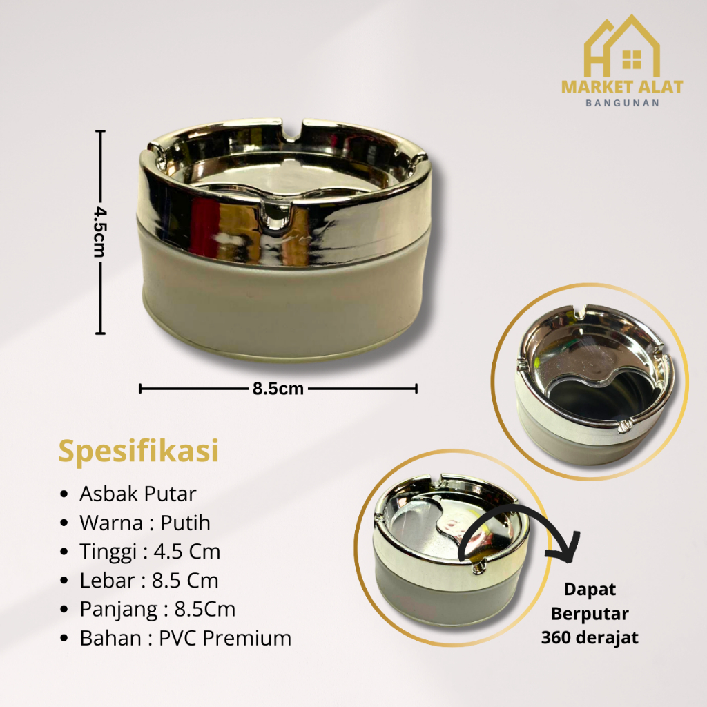 Jual Asbak Putar Portable Minimalist Hotel Cafe - Asbak Modern Rotation ...