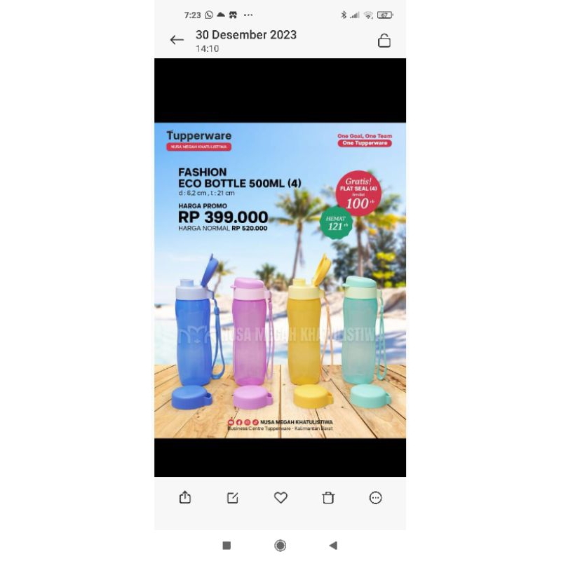 Jual botol 500 ml tupperware | Shopee Indonesia